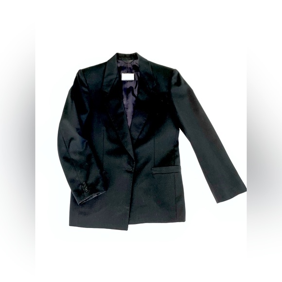 Custom | Jackets & Coats | Vintage Black Structured Blazer Size 8 ...